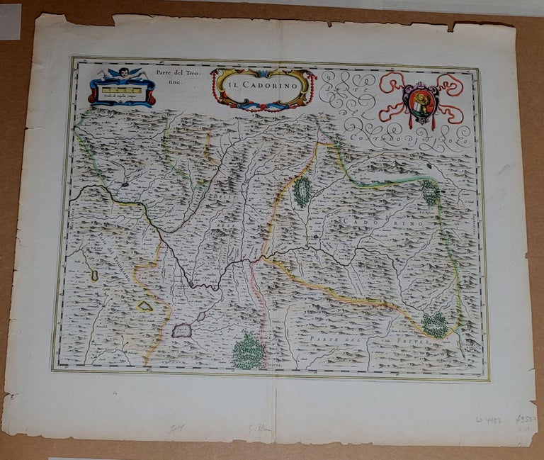 1571-1638 Willem Blaeu map entitled, "Ilcadorino," Hand Colored Ric0009 ...