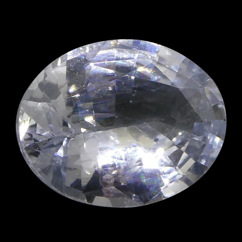 1.58ct Oval Icy Light Blue Sapphire GIA Certified Sri Lanka Unheated ...