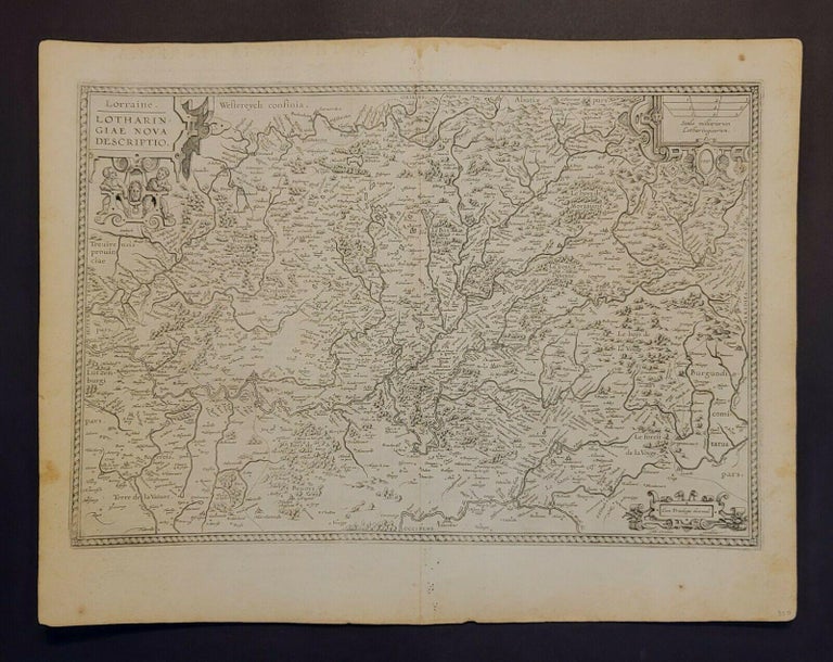 1592 Abraham Ortelius Map "Lorraine: Lotharingiae Nova Descripti, Ric ...