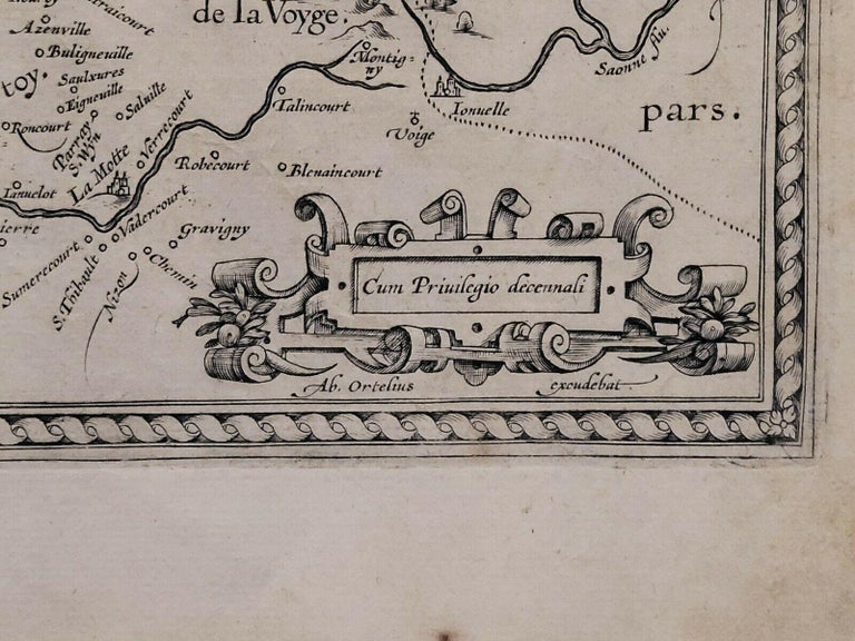1592 Abraham Ortelius Map "Lorraine: Lotharingiae Nova Descripti, Ric ...