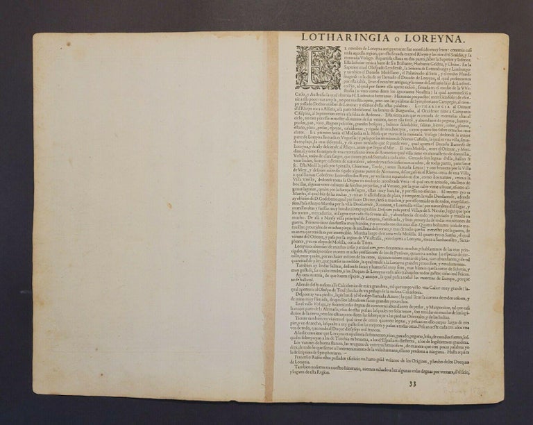 1592 Abraham Ortelius Map "Lorraine: Lotharingiae Nova Descripti, Ric ...