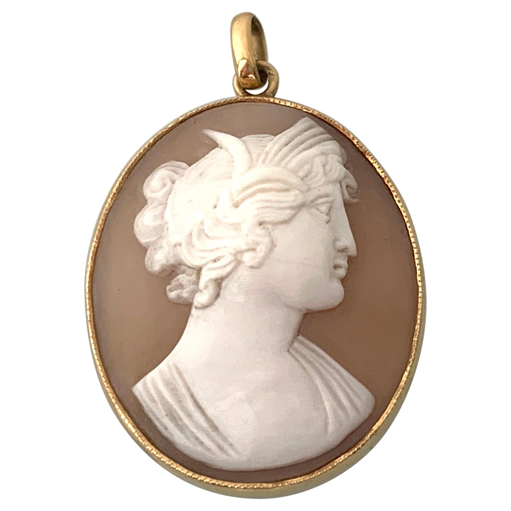 Antique Victorian Malachite Cameo Pendant at 1stDibs