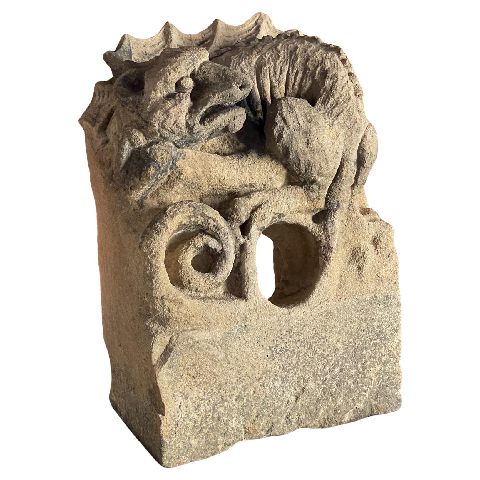 15th/16th Century Stone Carved Mythical Beast For Sale at 1stDibs