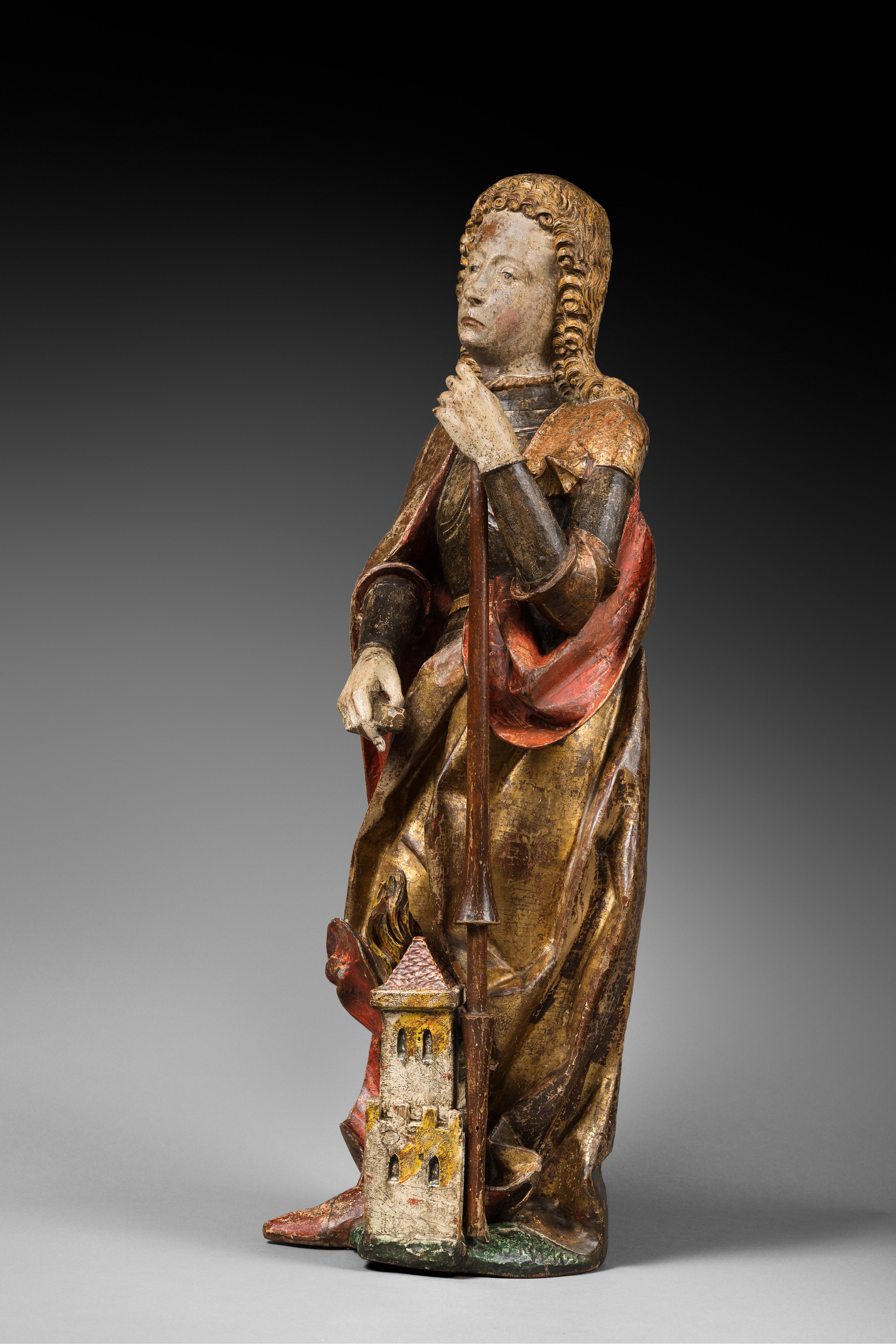 15th Century Carved Polychrome Wood Depicting Saint Florian, Swabia at ...
