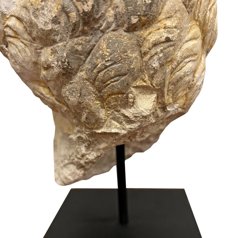 15th Century French Carved Limestone Head Fragment For Sale at 1stDibs