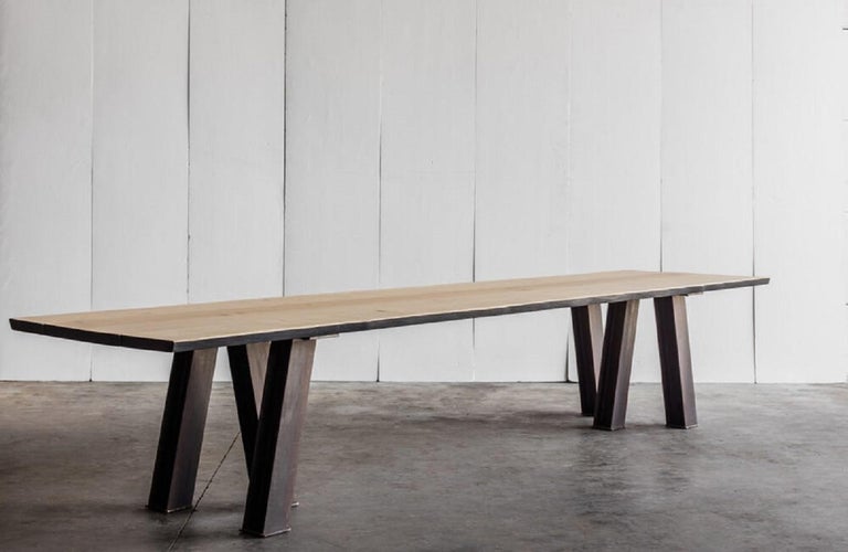 Handcrafted Dining Table Offered in Rough Oak For Sale at 1stDibs