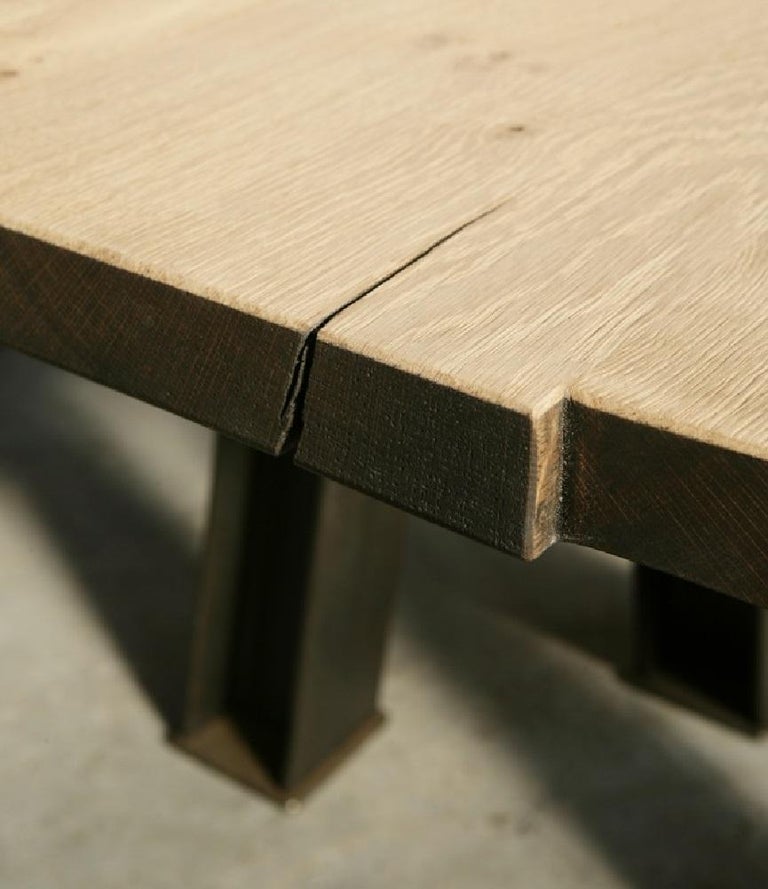 Handcrafted Dining Table Offered in Rough Oak For Sale at 1stDibs