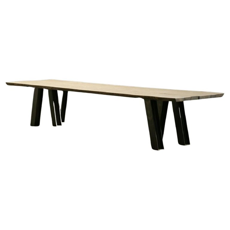 Handcrafted Dining Table Offered in Rough Oak For Sale at 1stDibs