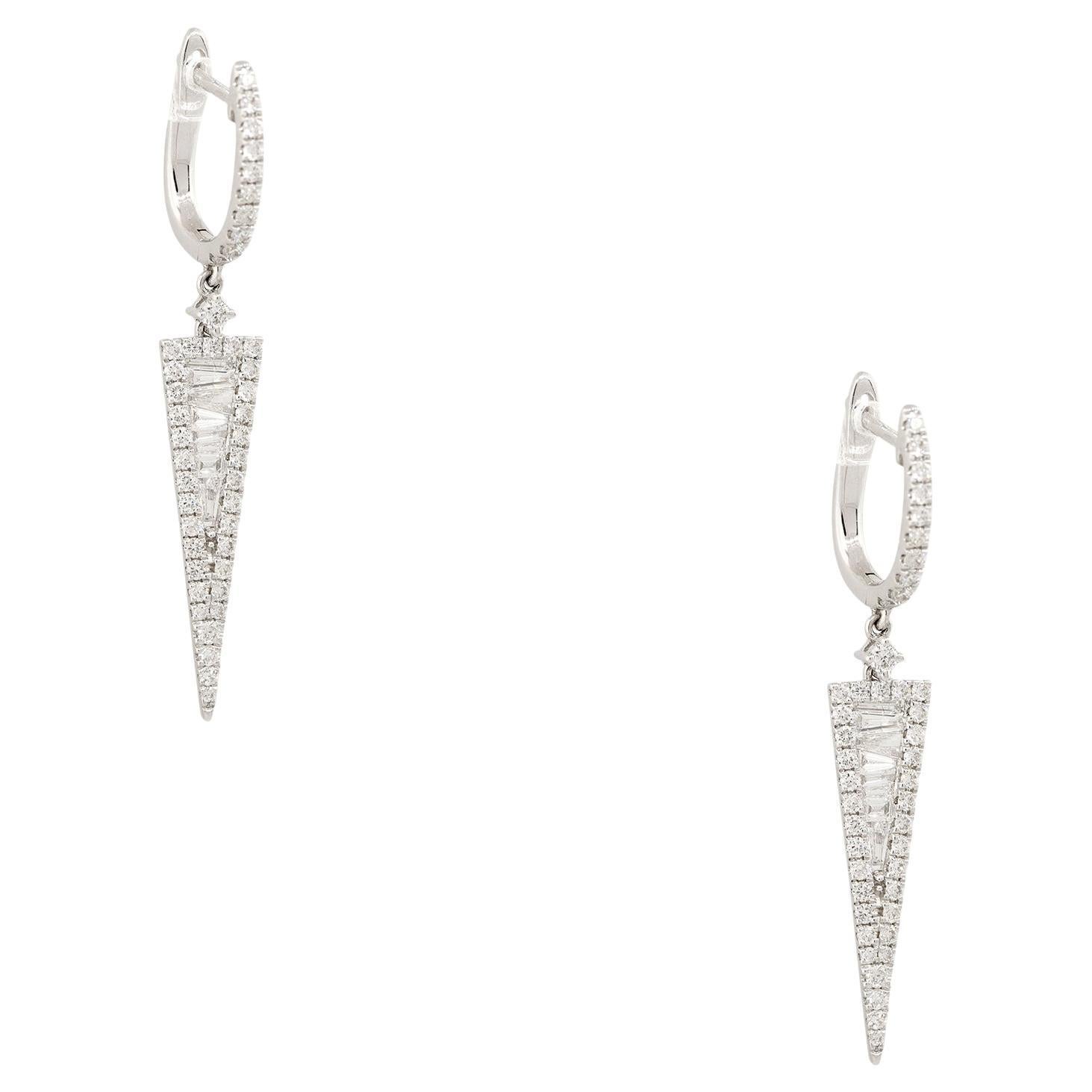 1.6 Carat Multi-Shape Diamond V-Drop Earrings 18 Karat In Stock For ...