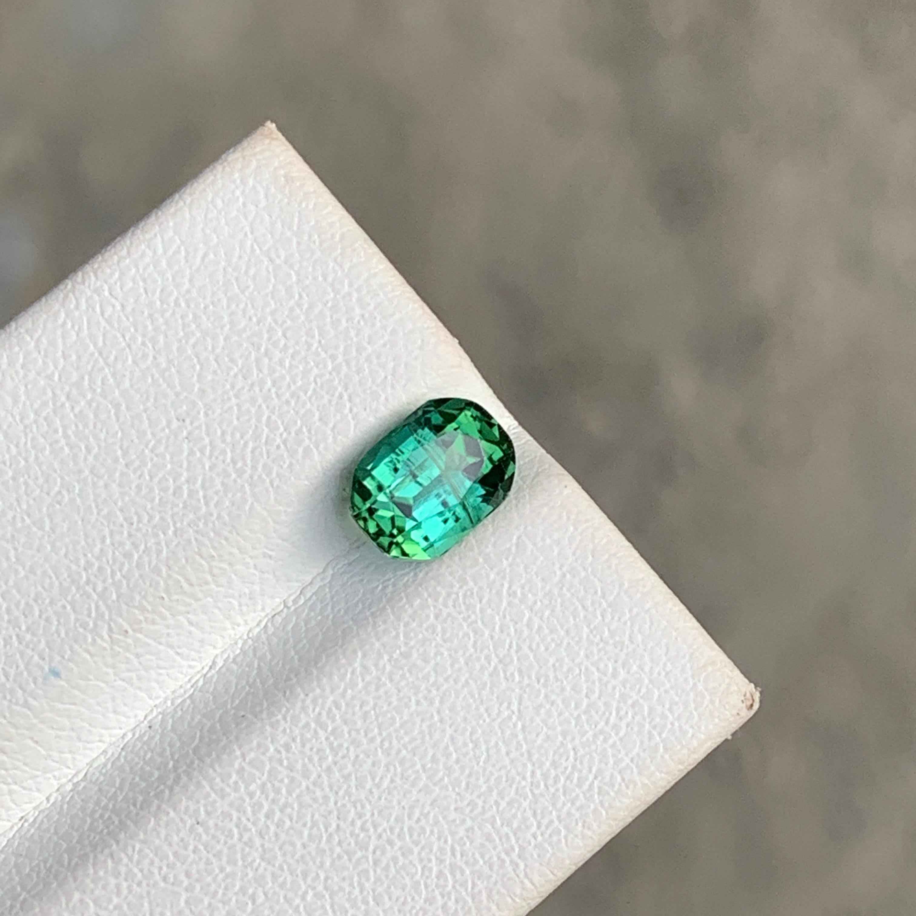 16 Ct Natural Bluish Green Cushion Cut Tourmaline Gemstone For