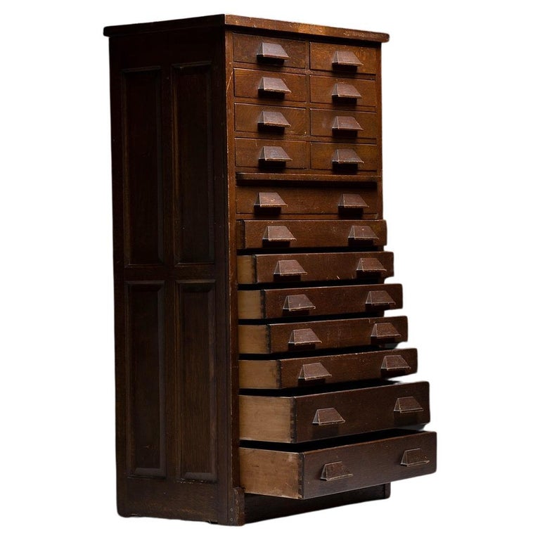 16-Drawer Cabinet, America, circa 1930 For Sale at 1stDibs