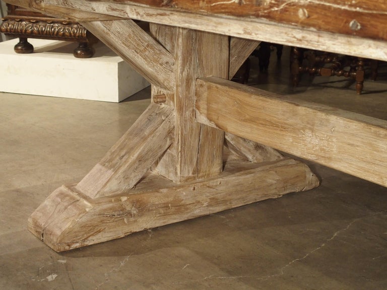 16 Foot Long Oak Parquet Top Dining Table from France at 1stDibs