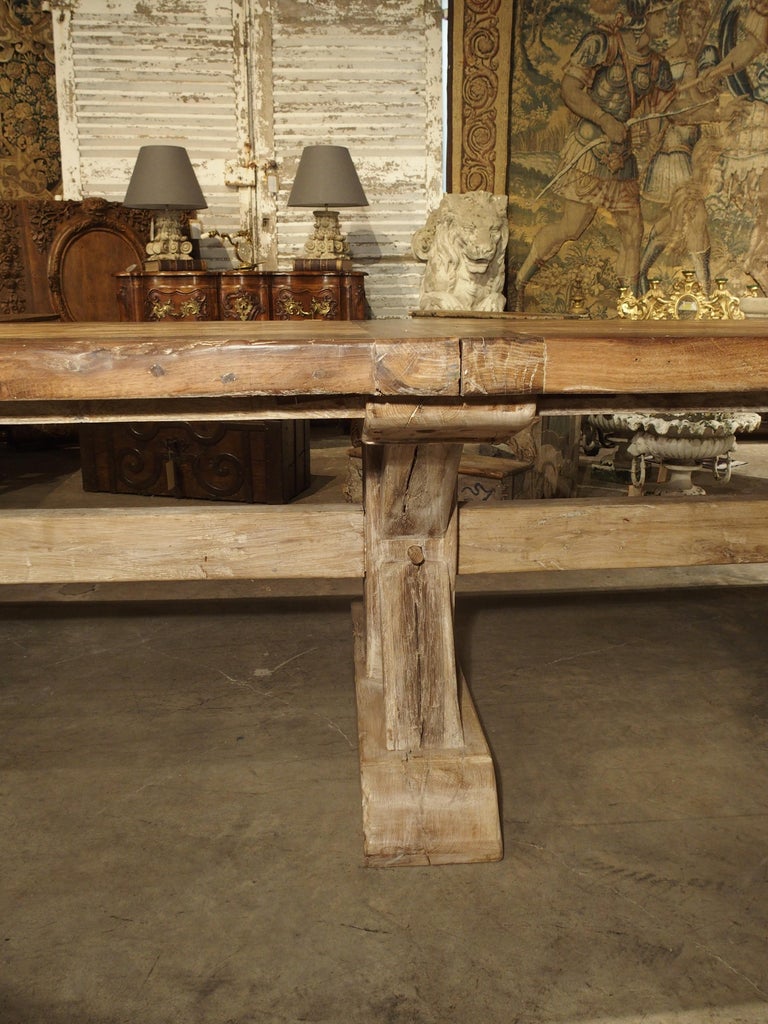16 Foot Long Oak Parquet Top Dining Table from France at 1stDibs