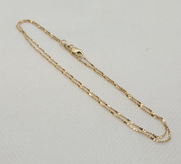 14 Karat Yellow Gold Chain, Twisted Link, Lobster Clasp, Designer BGI ...