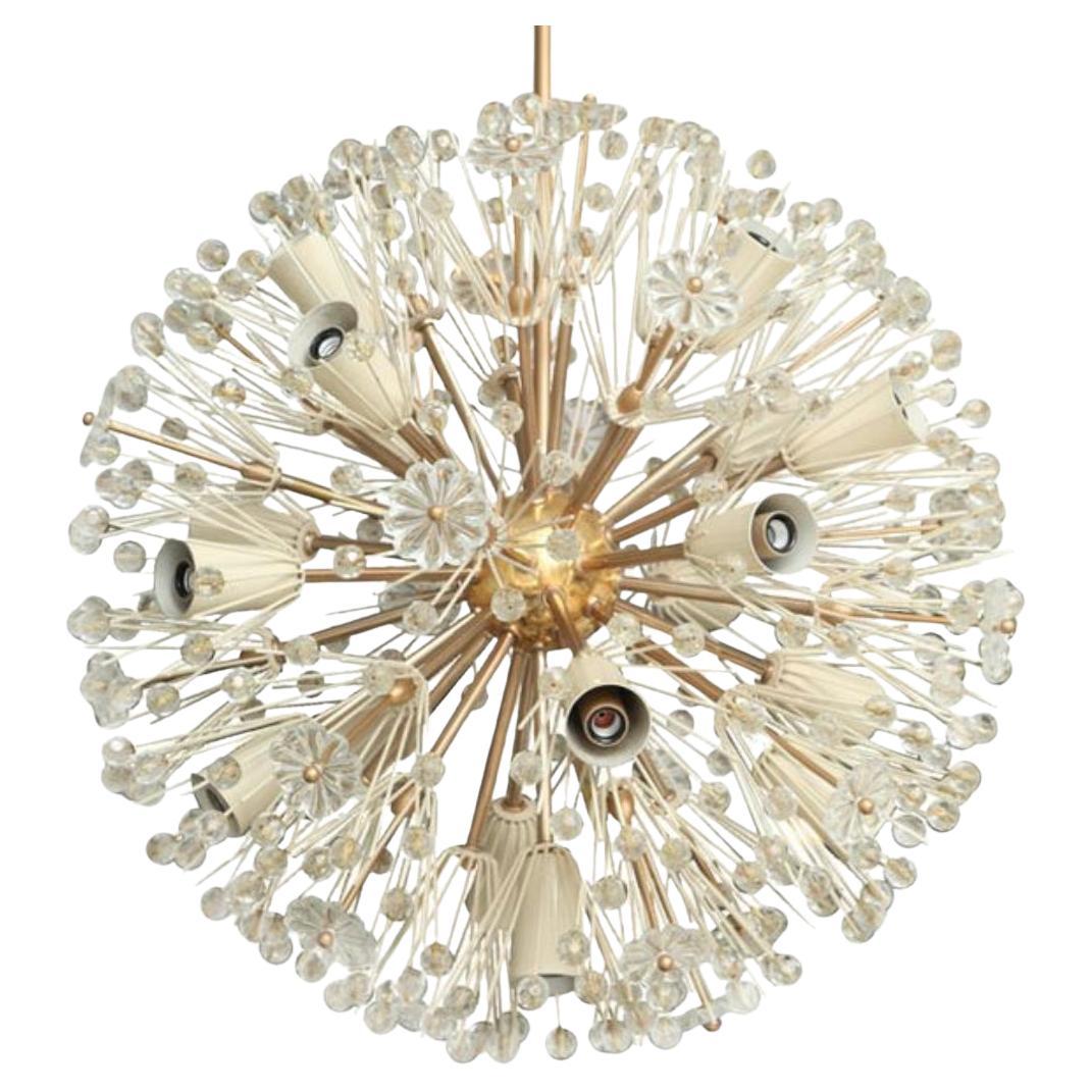 16 inch Brass and Glass Snowflake Pendant Light For Sale at 1stDibs