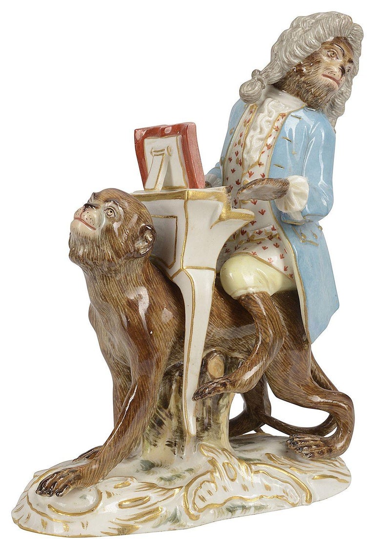 16 Piece Meissen Monkey Band, circa 1890 For Sale at 1stDibs