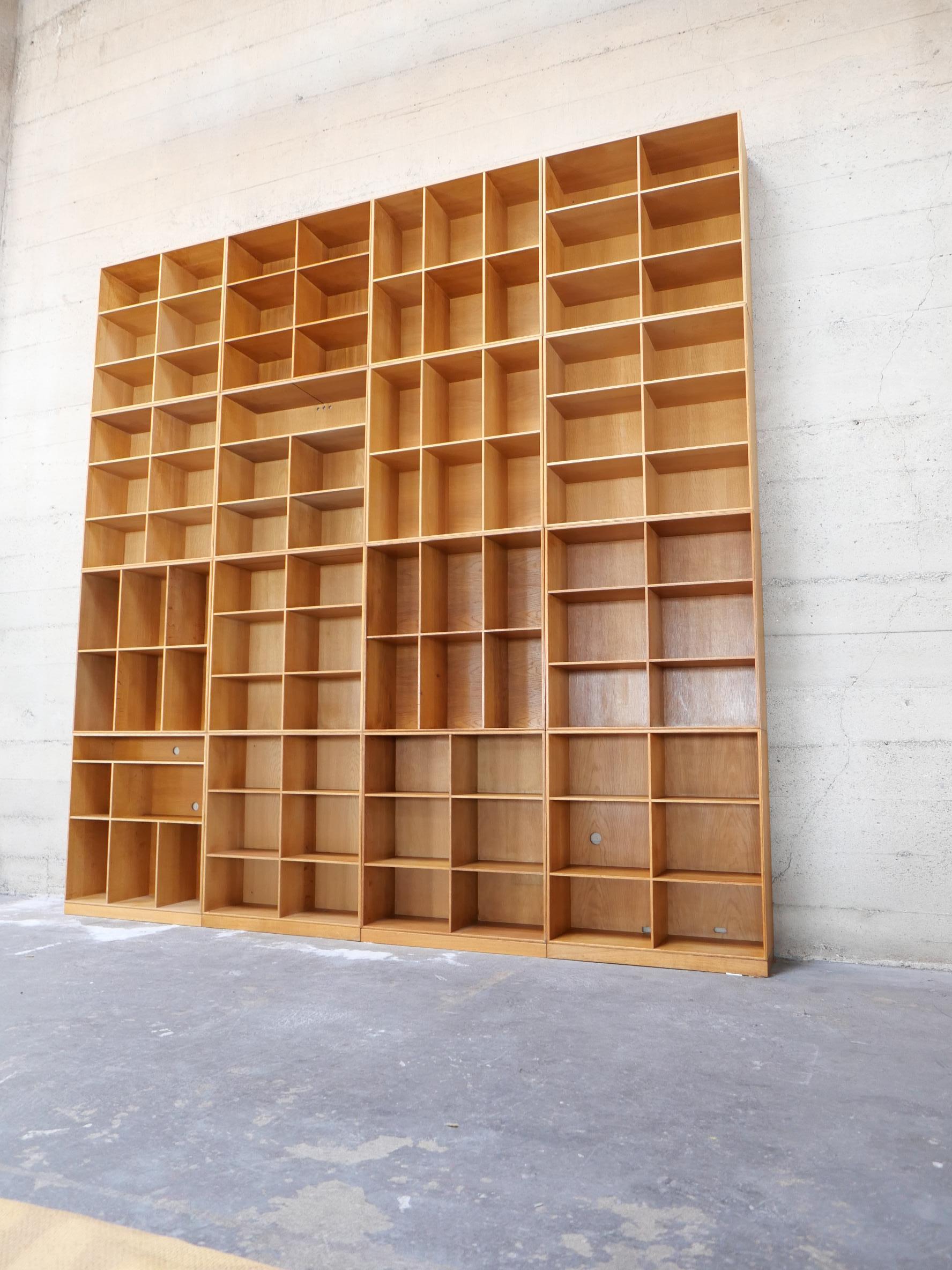 16-piece Oak Bookcase System by Mogens Koch for Rud. Rasmussen For Sale ...
