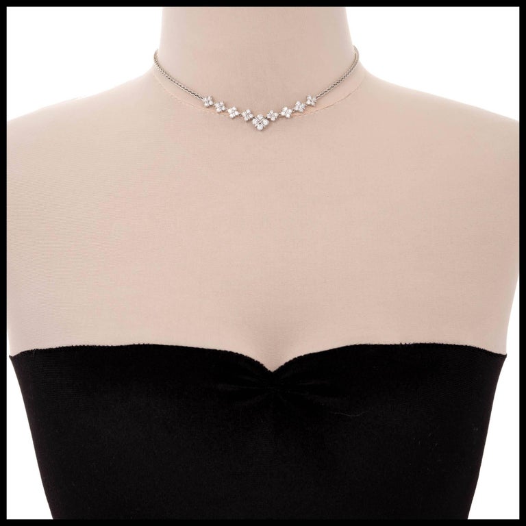 1.60 Carat Diamond Checkerboard Design Platinum Necklace For Sale at ...