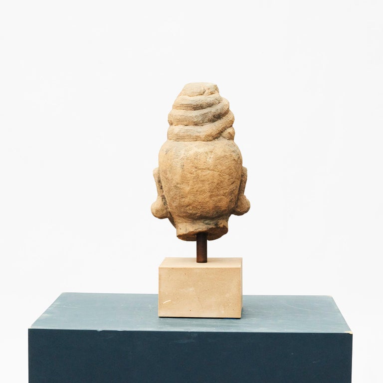 1600-1700th Century Burmese Sculpture of Female Head Carved in ...