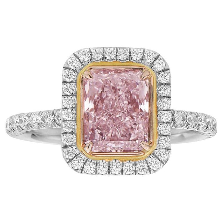 1.60ct Very Light Pink Radiant IF GIA Ring For Sale at 1stDibs