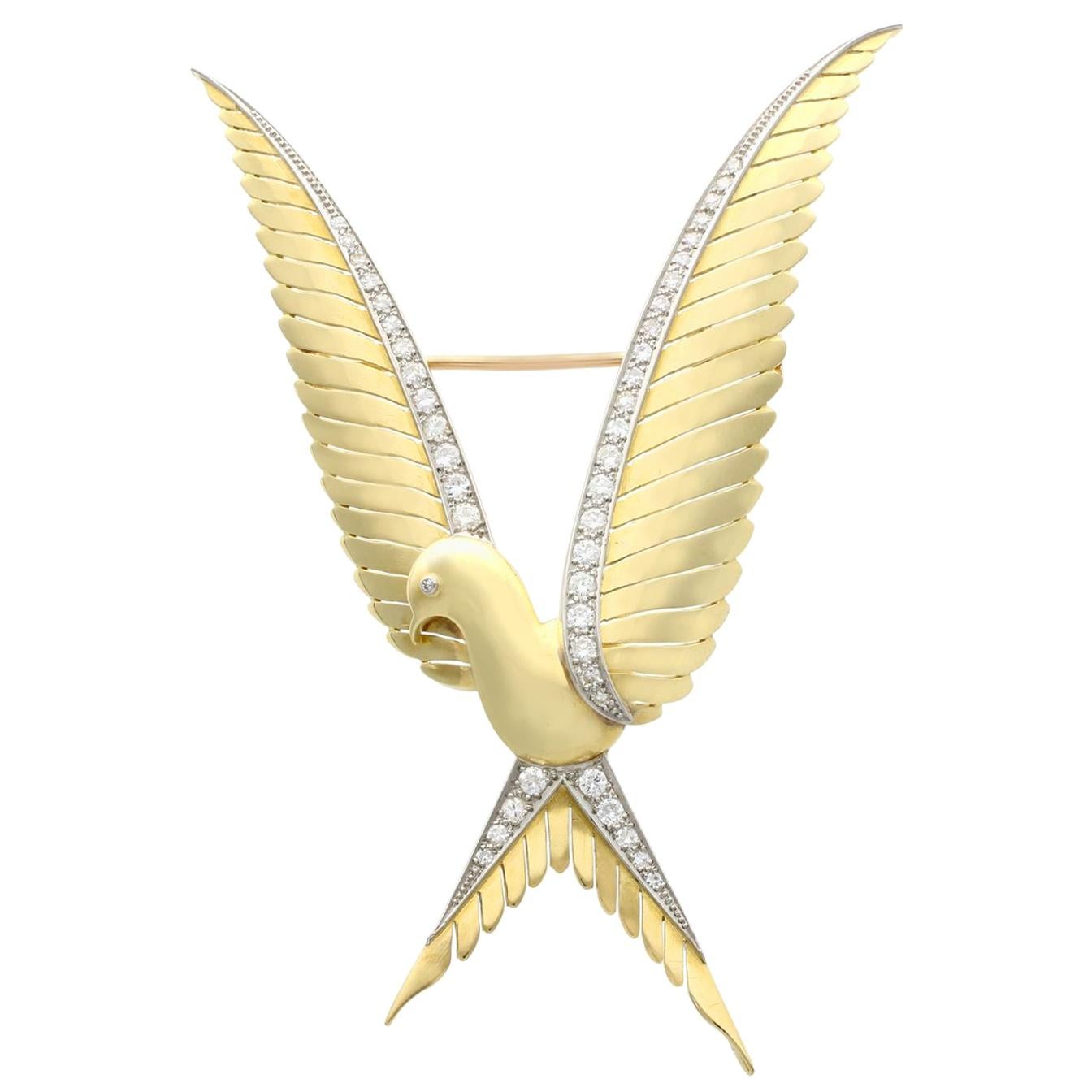 Diamond Encrusted Doves Nesting Brooch at 1stDibs