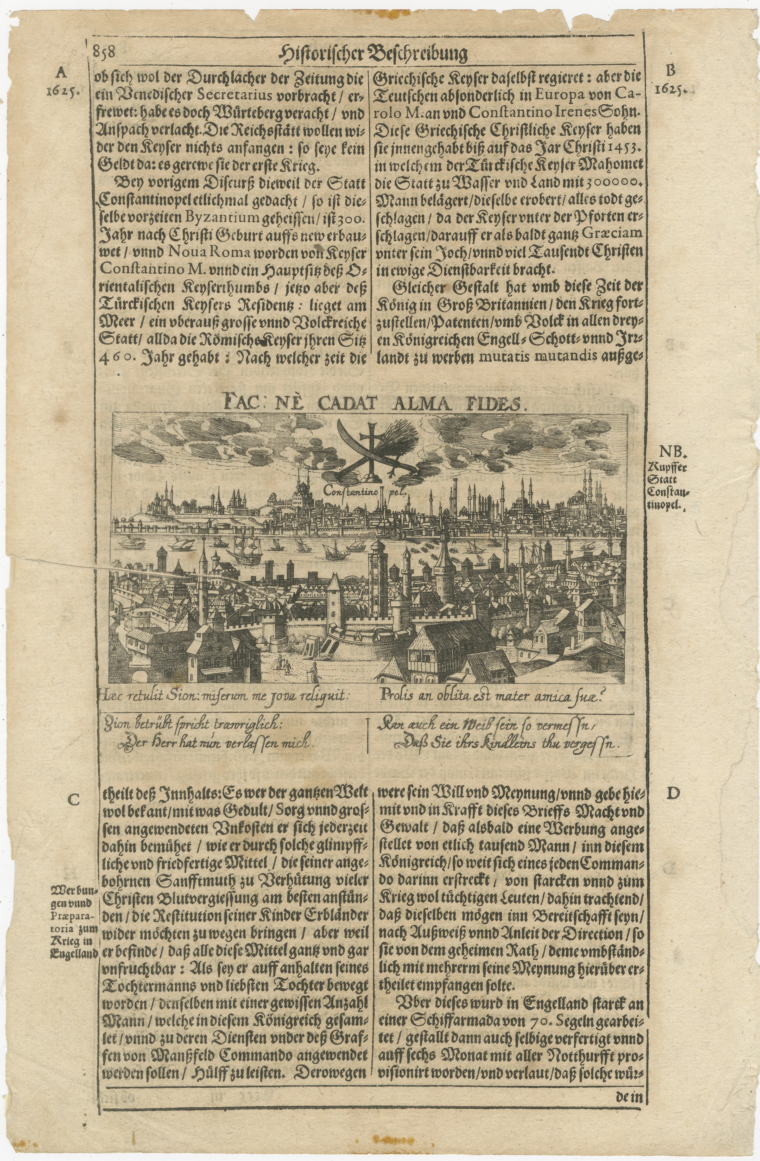 1625 Historical Engraving of Constantinople: The Fall and Its Legacy ...