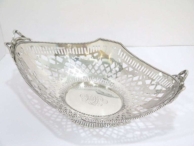 European Silver Antique Dutch Medallion Bow Footed Bowl / Centerpiece ...