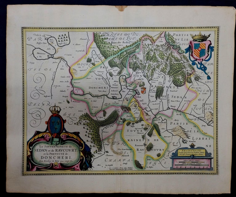 1633 Map "La Souverainete De Sedan Et De Raucourt, Et La Prevoste ...