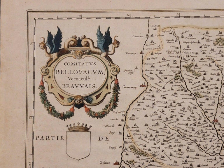 1635 Willem Blaeu Map of Northern France"Comitatvs Bellovacvm" Ric.a08 ...