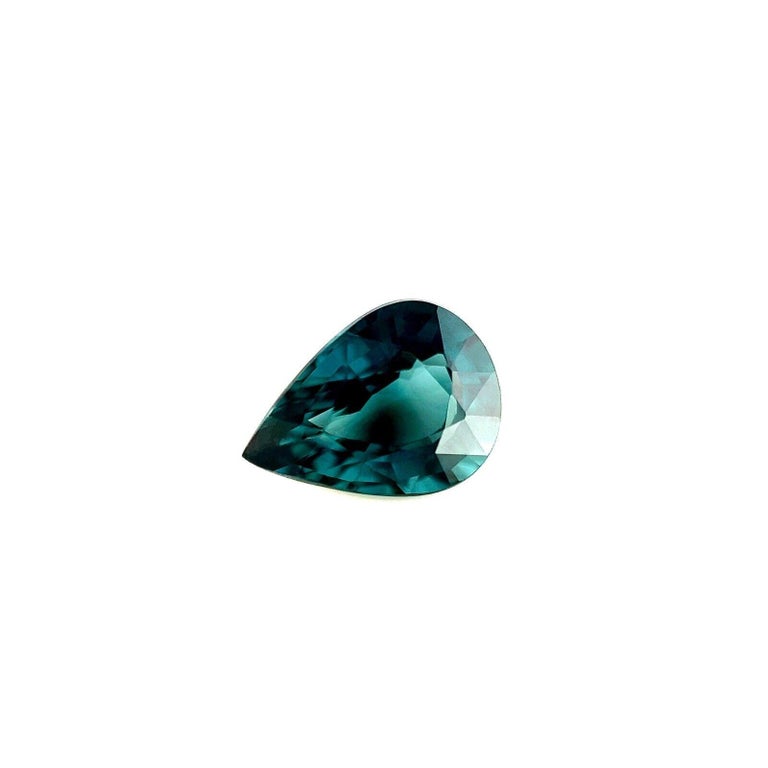 1.63ct Fine Blue Green Spinel Pear Cut Rare Gemstone Loose Rare Gem VS ...