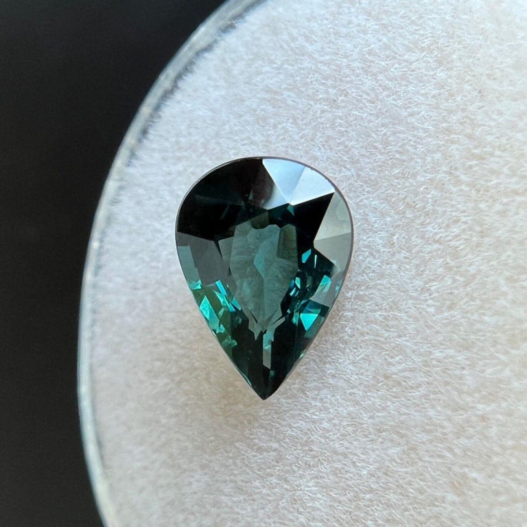 1.63ct Fine Blue Green Spinel Pear Cut Rare Gemstone Loose Rare Gem VS ...