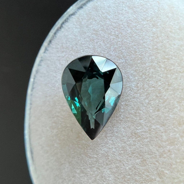 1.63ct Fine Blue Green Spinel Pear Cut Rare Gemstone Loose Rare Gem VS ...