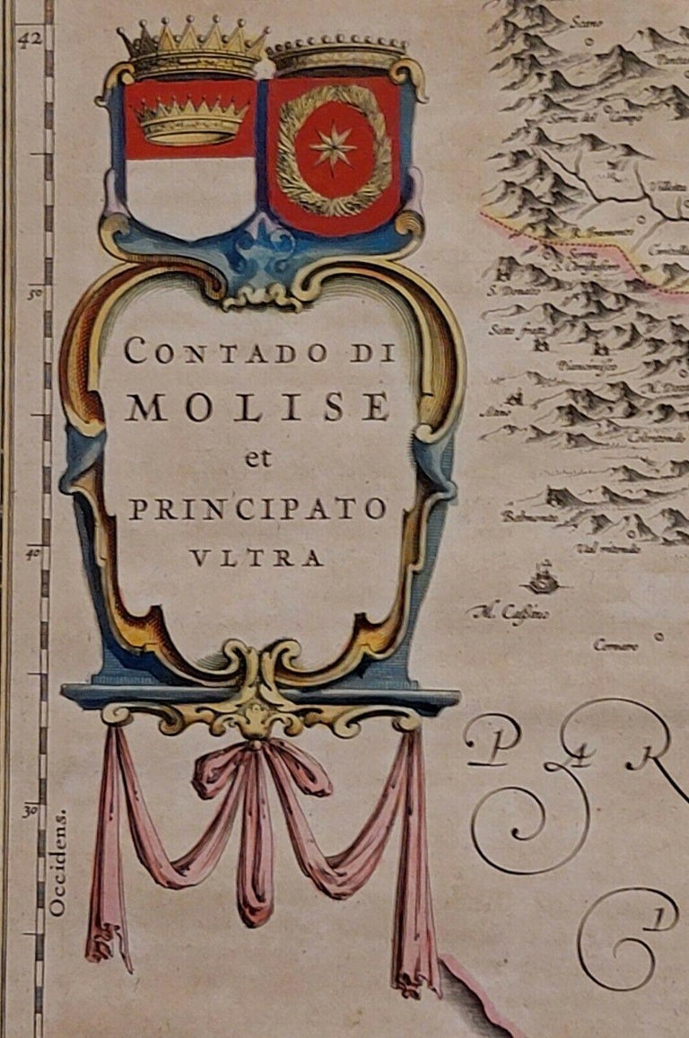 1640 Willem Blaeu Map Entitled "Contado di molise et principato vltra ...
