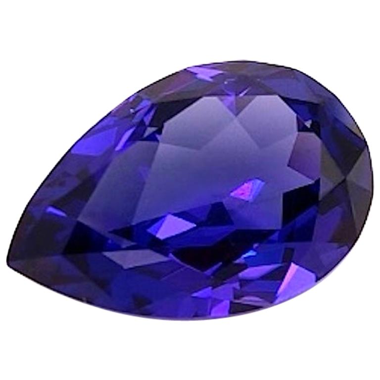 16.46 Carat Pear Shaped Tanzanite, Unset Loose Gemstone at 1stDibs