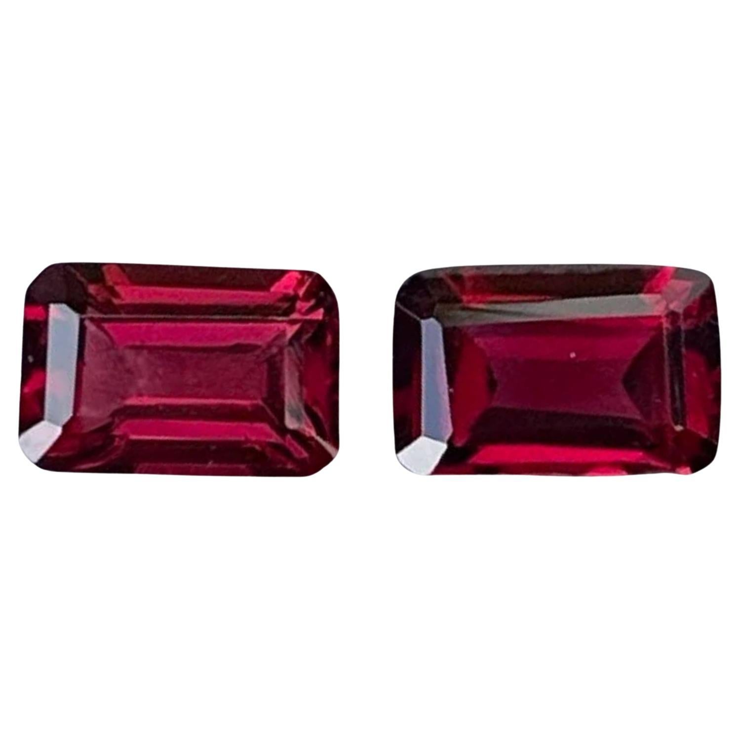 1.65 carats Red Burmese Spinel Stone Pair Emerald Cut Natural Gemstone ...