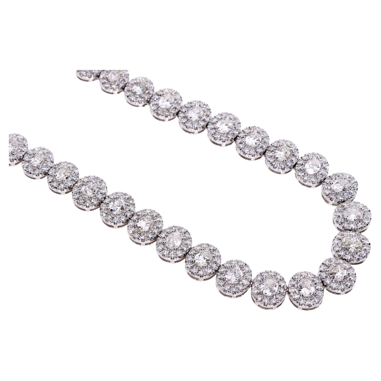 8.65ct Double Layer Diamond Necklace For Sale at 1stDibs