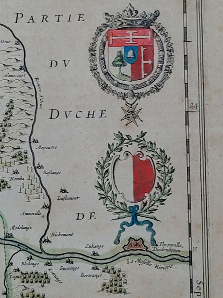 1656 Jansson Map Metz Region of France Entitled "Territorium Metense ...