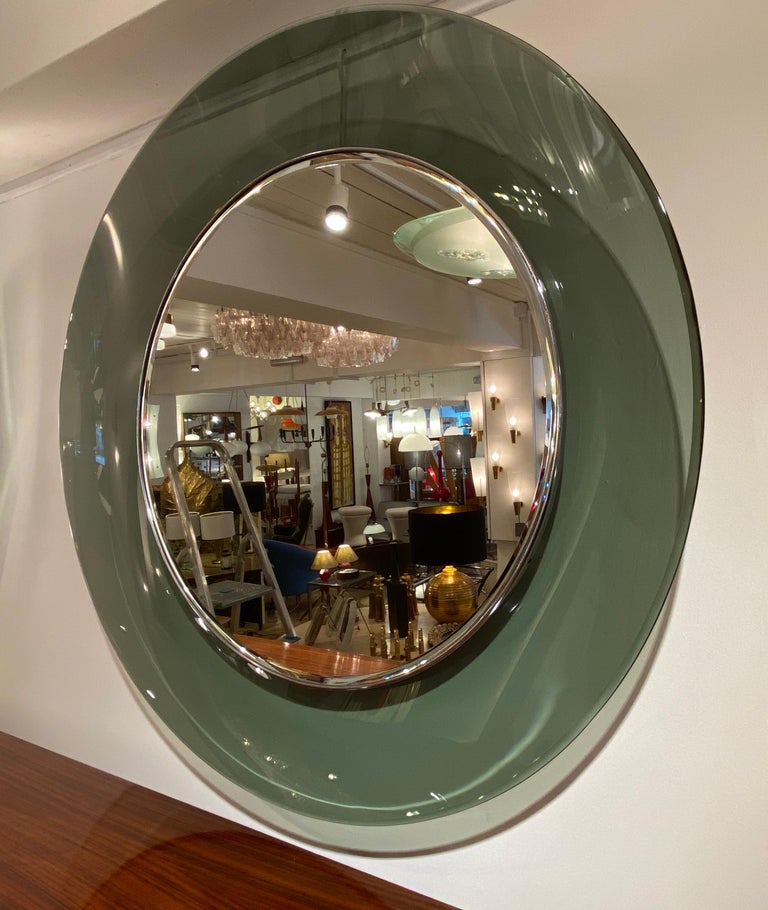''1669'' Model Circular Glass Mirror by Max Ingrand for Fontana Arte ...
