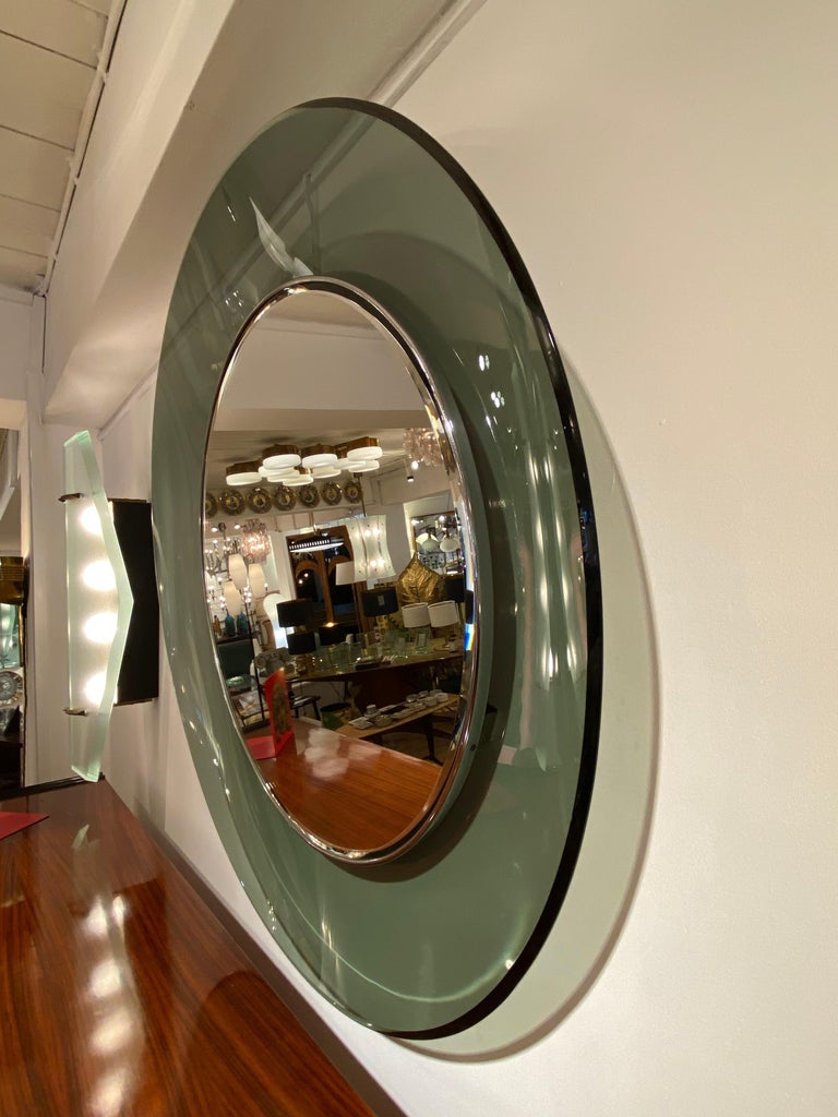 ''1669'' Model Circular Glass Mirror by Max Ingrand for Fontana Arte ...