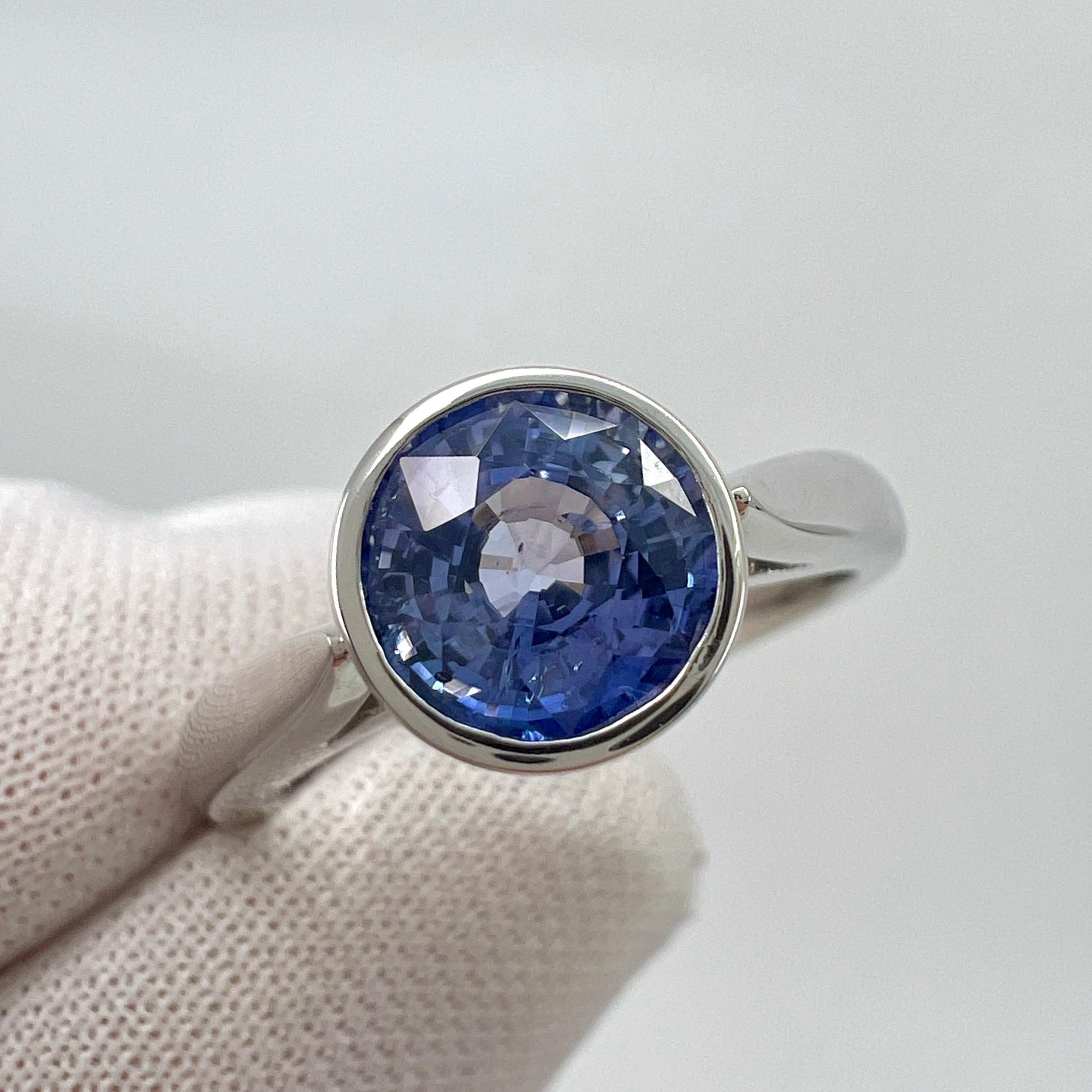 1.66ct Vivid Violet Blue Sapphire Round 18k White Gold Solitaire ...