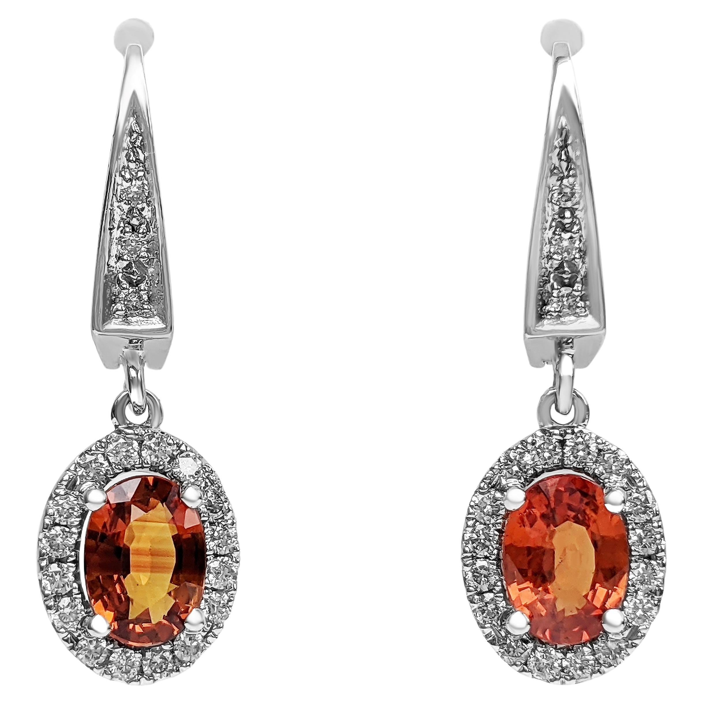 Blue Sapphire Diamond 14 Karat White Gold Spike Stud Earrings For Sale ...