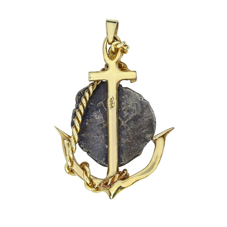 1689 1 Reales Cobb Coin Set in 14K Anchor Bezel For Sale at 1stDibs
