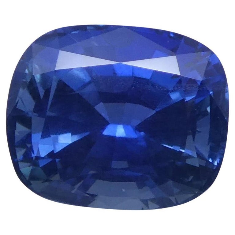 1.69 Ct Bright Blue Sapphire Cushion GIA Certified Unheated For Sale at ...