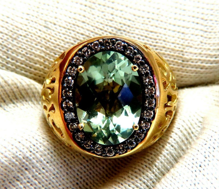 16ct Natural Green Amethyst Diamonds Ring Garavelli For Sale at 1stDibs
