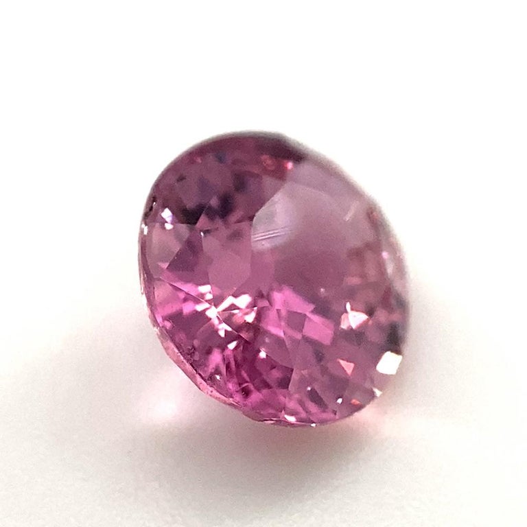 Saphir rose violacé ovale 1,6 carat certifié GIA, non chauffé ...