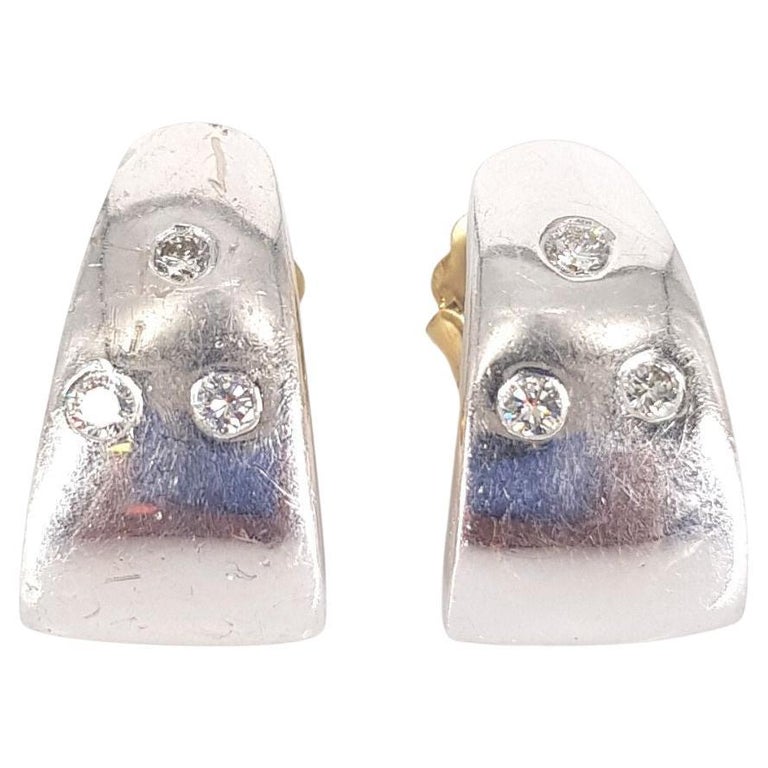 16 Carat White Gold Diamond Half Hoops For Sale at 1stDibs