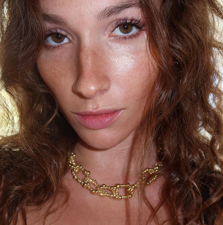 16in Gold Link Necklace Unique Signature Links Statement 14k For Sale ...