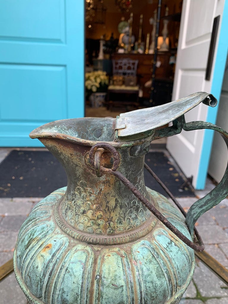 16th-17th Century Italian Renaissance Copper Verdigris Ewer at 1stDibs