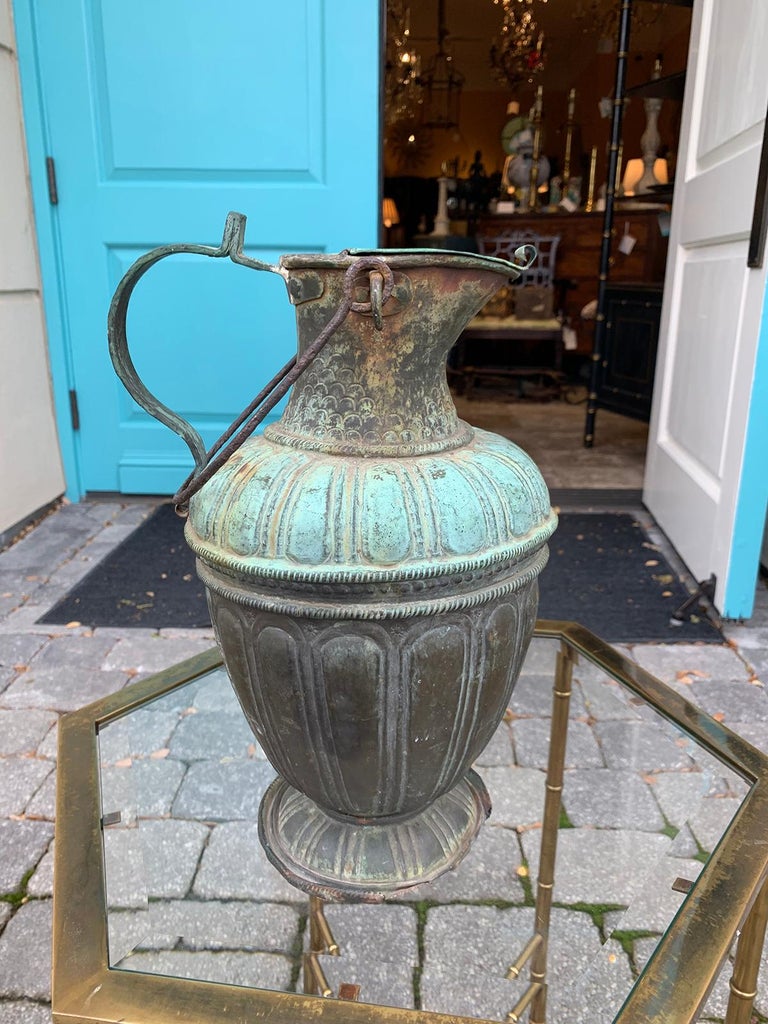 16th-17th Century Italian Renaissance Copper Verdigris Ewer at 1stDibs