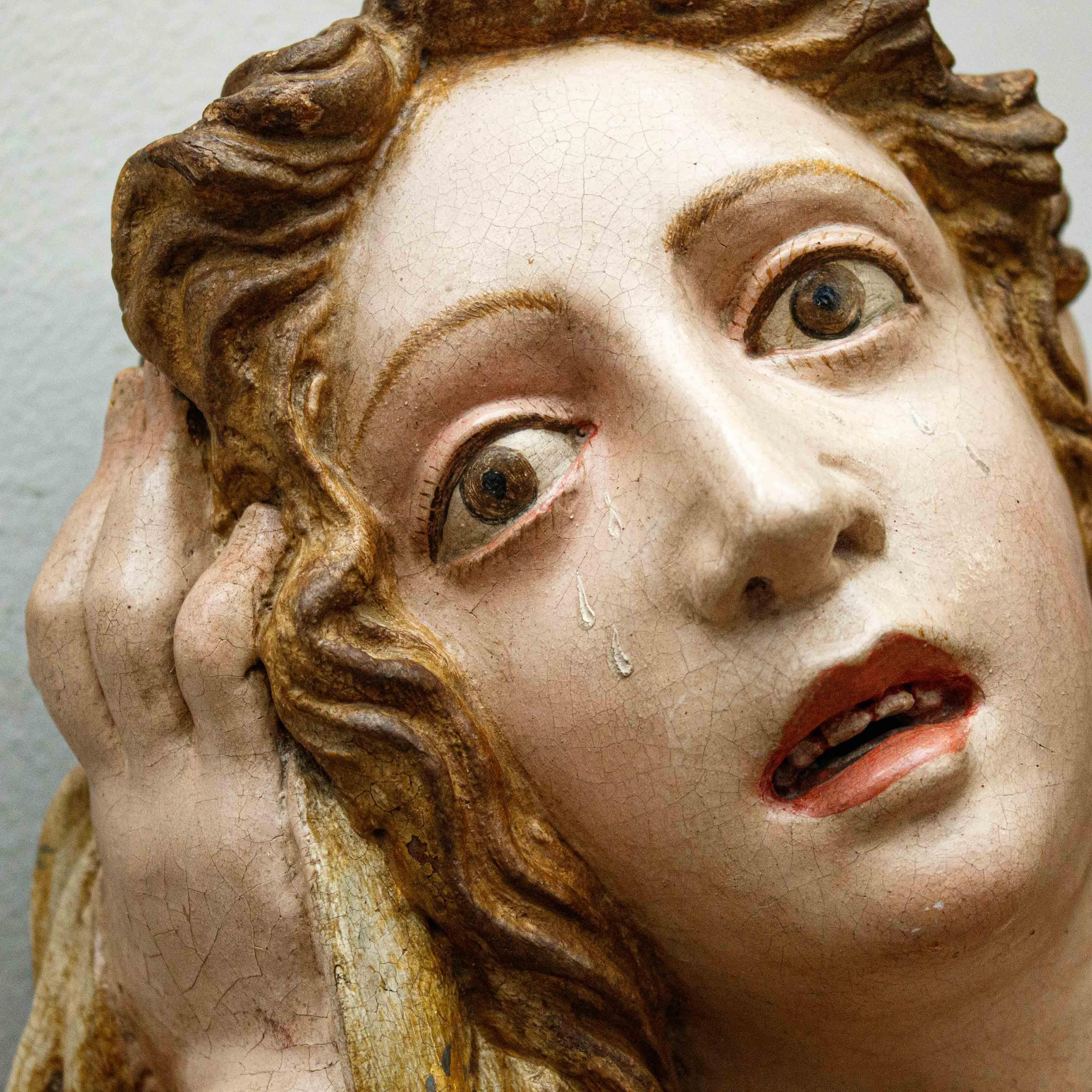 16th - 17th Century, Penitent Magdalene Spanish Sculpture in Terracotta ...